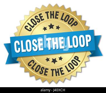 close the loop label. close the loop isolated seal. Retro sticker sign ...