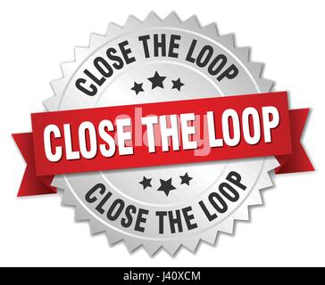 close the loop label. close the loop isolated seal. Retro sticker sign ...