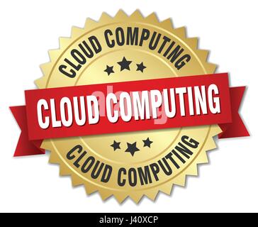 cloud computing round ribbon isolated label. cloud computing sign Stock ...