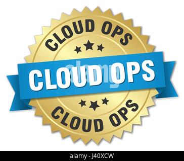 cloud ops round ribbon isolated label. cloud ops sign Stock Vector ...