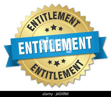 entitlement round blue and gold label isolated on transparent ...