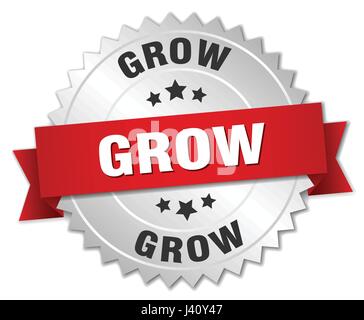 grow round stamp with red ribbon. grow Stock Vector Image & Art - Alamy