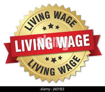 living wage round ribbon isolated label. living wage sign Stock Vector ...