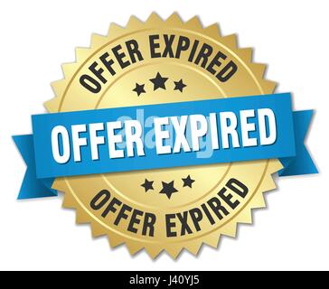 expired round blue and gold label isolated on transparent background ...