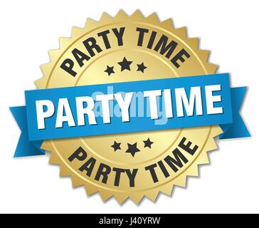 party time round ribbon isolated label. party time sign Stock Vector ...