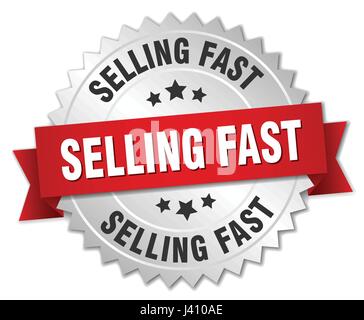 selling fast round ribbon isolated label. selling fast sign Stock ...