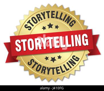 storytelling round isolated gold badge Stock Vector Image & Art - Alamy