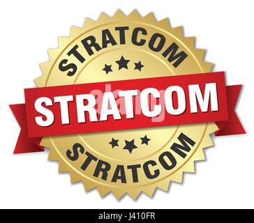 stratcom round isolated gold badge Stock Vector Image & Art - Alamy