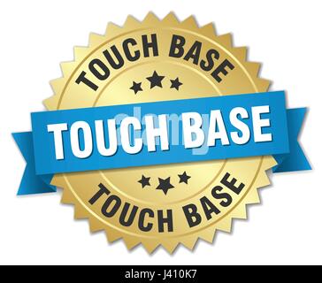 touch base round ribbon isolated label. touch base sign Stock Vector ...