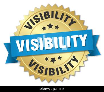 visibility round blue and gold label isolated on transparent background ...