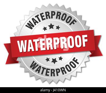waterproof label. waterproof isolated seal. Retro sticker sign Stock ...