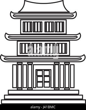 Sketch of the traditional Chinese house. Vector illustration, EPS 10 ...