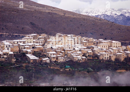 Castelvecchio Calvisio, medieval village in the Gran Sasso Natural Park ...