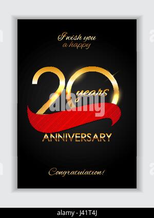 Template 20 Years Anniversary Congratulations, Greeting Card with ...