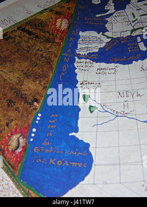Copy of the ancient world map of Ptolemy of the fifteenth century Stock ...