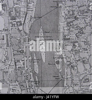 Mapa vltavy u streleckeho ostrova kolem 1910 Stock Photo - Alamy