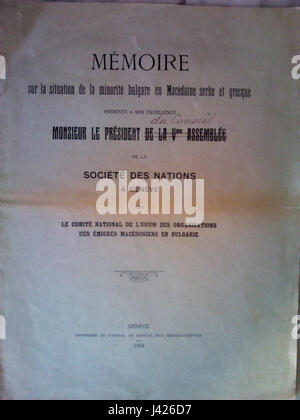 Memoire IMRO 1924 Stock Photo - Alamy