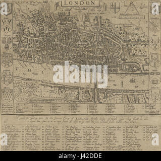 London - John Norden's map of 1593 Stock Photo - Alamy