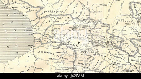 A historical map of the Caucasus War (1809-1817) created by Anosov ...