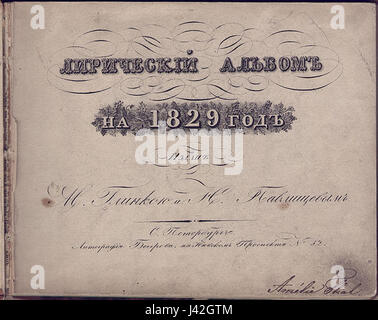 M. Glinka Lyrical album 1829 Stock Photo - Alamy
