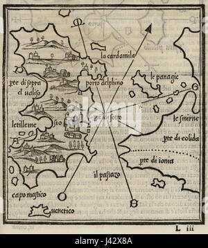 This map, created by Benedetto Bordone in 1547, depicts the Plateia and ...