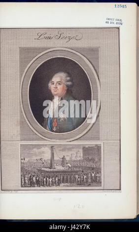 This artwork features Louis XVI, the King of France, drinking, captured ...