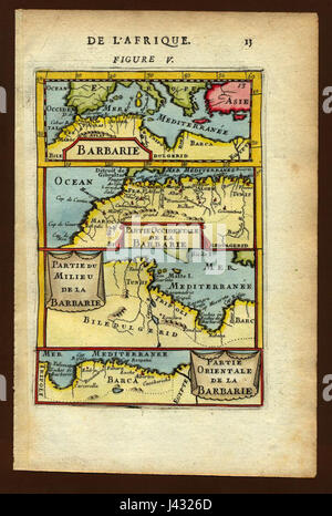 17th century Map of the Barbary Coast, North Africa Stock Photo - Alamy