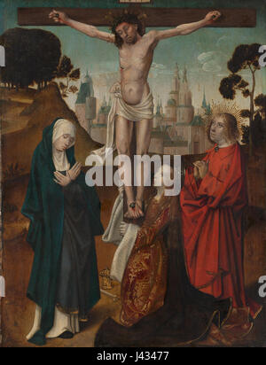 This artwork depicts the Crucifixion of Jesus Christ, a central event ...