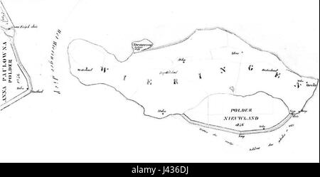 Map of the island Wieringen the Netherlands 1849 Stock Photo - Alamy