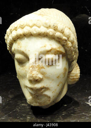 Marble statue of a kouros (youth), Greek, Attic, ca. 590-580 B.C Stock ...