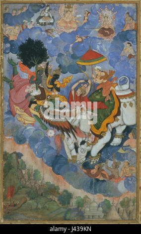 Krishna's combat with Indra Stock Photo - Alamy