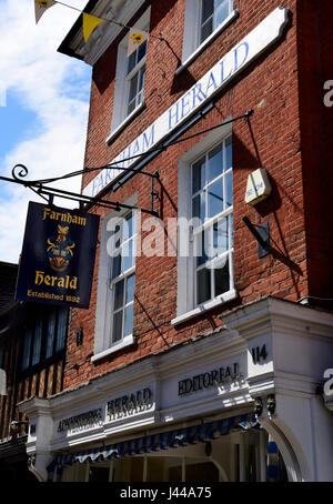 Facade of Farnham Herald newspaper offices, West Street, Farnham ...