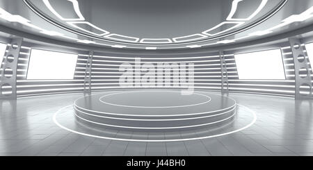 Abstract futuristic interior with glowing panels Stock Photo - Alamy