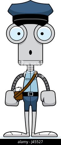 A cartoon illustration of a mailman looking surprised Stock Vector ...