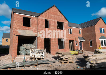 House construction empty shell ready for lining and windows Stock Photo ...