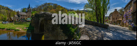 Belcastel medieval bridge, Aveyron, France Stock Photo - Alamy