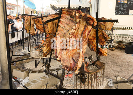 Argentine, Argentinean, style ox beef ribs on bbq, barbecue, Spain ...