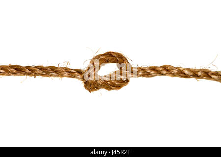 Lariat Loop Knot on white background. Rope node Stock Photo - Alamy