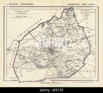 Netherlands, Almelo, map of 1866 Stock Photo - Alamy