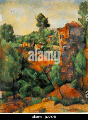 Paul Cézanne’s 'Bibemus Quarry' is a landscape painting that captures ...