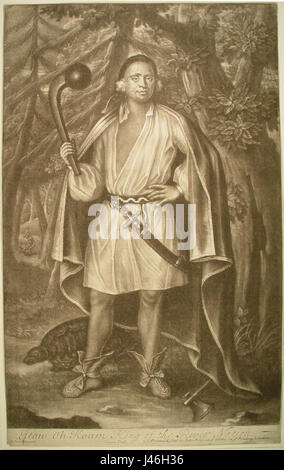 Mohawk king engraving Stock Photo - Alamy