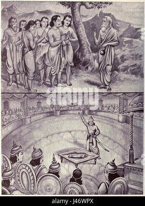This moment is a pivotal scene from the Indian epic Mahabharata, where ...