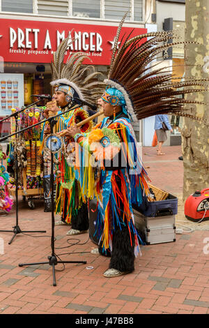 Native american artist busking in London Stock Photo - Alamy
