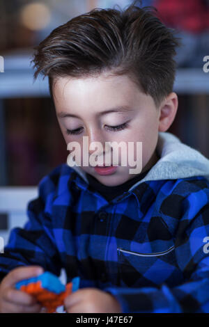 Handsome little boy with rockabilly greaser James Dean pompadour ...