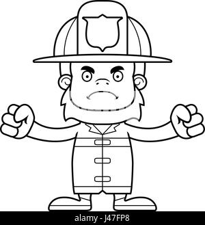 A cartoon firefighter sasquatch looking angry Stock Vector Image & Art ...
