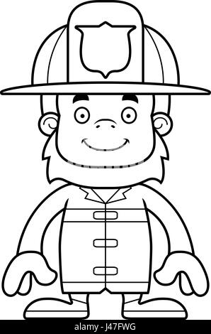 A cartoon firefighter sasquatch smiling Stock Vector Image & Art - Alamy