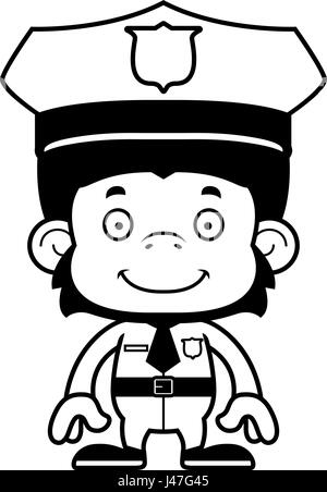 A cartoon police officer chimpanzee smiling Stock Vector Image & Art ...