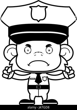 A cartoon police officer monkey looking angry Stock Vector Image & Art ...