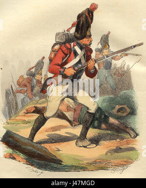 Napoleon Swiss Grenadier in 1812 by Bellange (cropped Stock Photo - Alamy