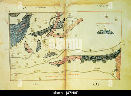 Muhammad al-Idrisi. Paris transcript of V-4. The map displays: the ...
